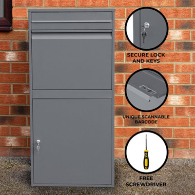 Grey Secure Lockable Parcel Post Box XL