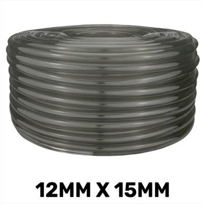 Grey Semi-Transparent PVC Pipe 12mmx15mm - 1 Meter