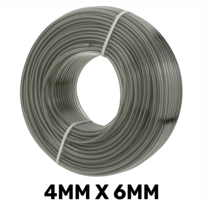 Grey Semi-Transparent PVC Pipe 4mmx6mm - 10 Meters