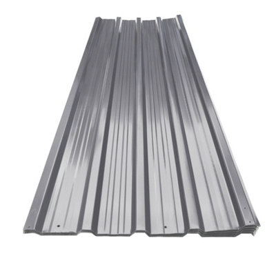Grey Set of 12 Steel Corrugated Panels for Roofing, Carports, Tool ...