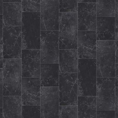 Grey Silver Tile Effect Vinyl by Remland (5m x 2m)