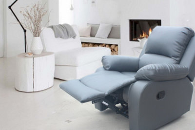 GREY SINGLE RECLINER SOFA SUITES SETTEE LAZY BOY GREY 1 2 3 SEATER ...