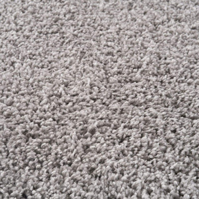 Grey Soft Plain Design Fluffy Shaggy Rugs and Runners High Pile Living ...