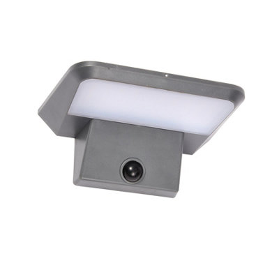 Grey Solar Powered PIR Motion Sensor Sentry Light - 800 Lumen Outdoor ...