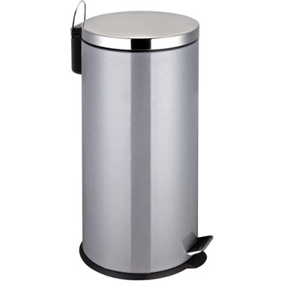 Grey Stainless Steel Pedal Bin - 30 Ltr
