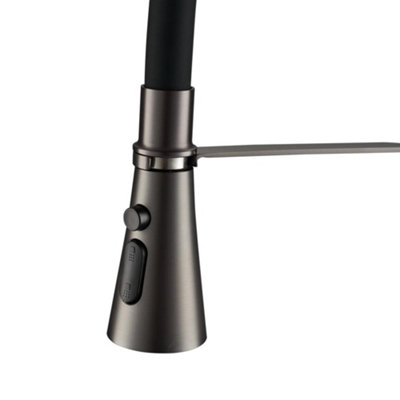 Grey Stainless Steel Side Lever Kitchen Spring Neck Pull Out Kitchen ...