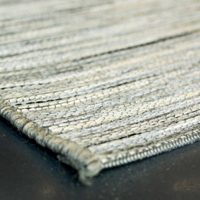 Grey Striped Outdoor Rug, Striped Stain-Resistant Rug For Patio, Deck ...