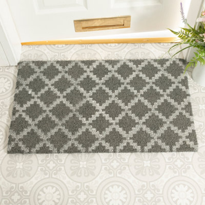 Grey Trellis Large Doormat - 75 x 45cm