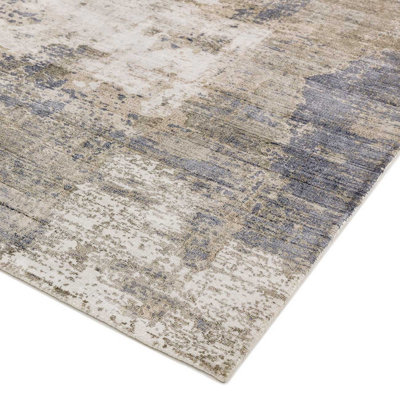Grey Viscose Abstract Handmade , Luxurious , Modern Rug for Living Room ...