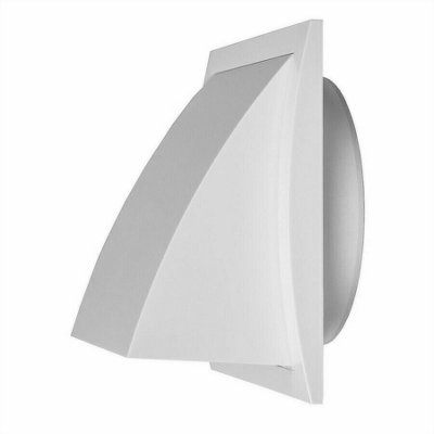 Grey Wall Outlet Duct Cowl 150mm x 150mm / 100mm Hose Flap