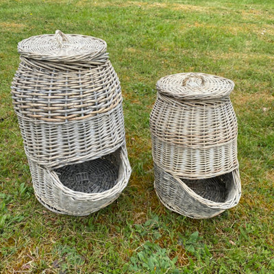 Grey Wash Willow Potato & Onion Storage Hopper Basket Set | DIY at B&Q