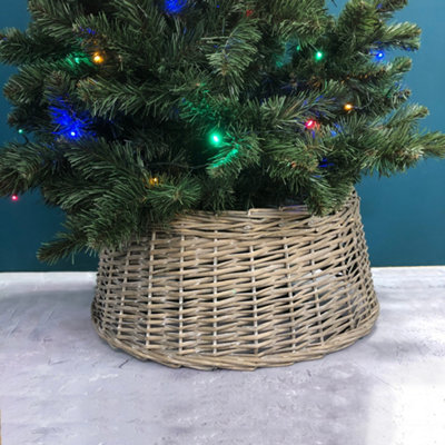 Grey Wicker Christmas Tree Skirt