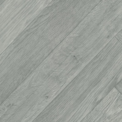 Grey Wood Effect Vinyl Flooring For Kitchen, Bathroom & Living Room, 2 ...