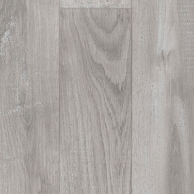 Grey Wood Effect Vinyl Flooring For LivingRoom, Kitchen, 2.8mm Thick ...
