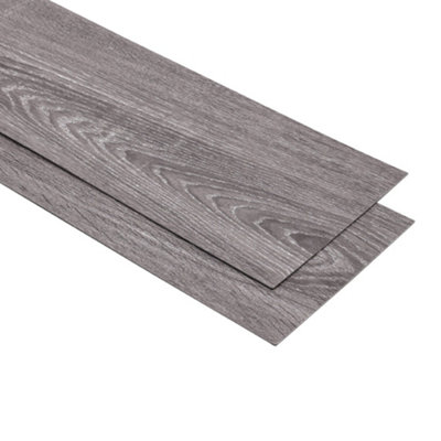 Grey Wood Grain Effect Peel & Stick Flooring Planks Waterproof Self ...