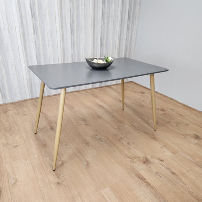 Grey Wood Rectangle Dining Table Kitchen Table Modern Wood Style Dinner ...