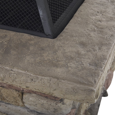 Grill Fire Pit KELUD Concrete Grey
