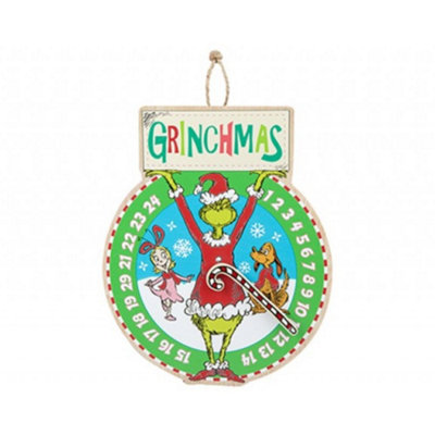 Grinch Advent Countdown Hanging Wall Plaque