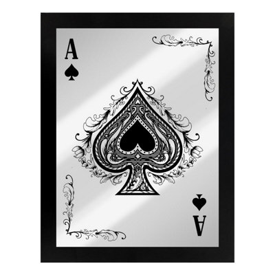 Grindstore Ace Of Spades Mirrored Plaque Black/Silver (One Size)