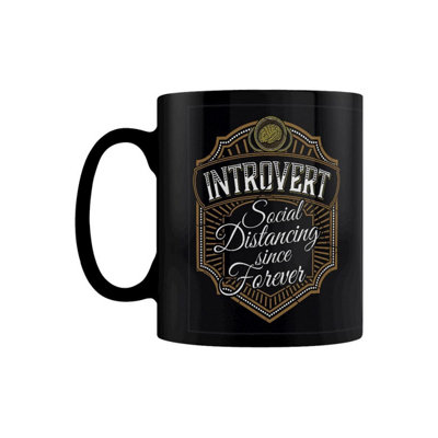 Grindstore Introvert Social Distancing Since Forever Mug Black (One Size)