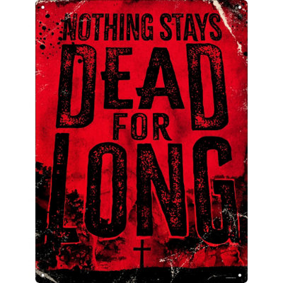 Grindstore Nothing Stays Dead For Long Tin Plaque Red/Black (40.7cm x ...
