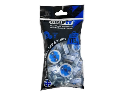 GRIPIT Grip it Blue 25mm 113kg Capacity Plasterboard Fixings and Bolts ...