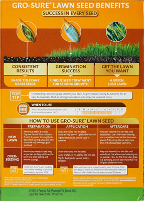 Gro-Sure Shady Lawn Seed 10m² Ideal for Shady Dry Areas Overseeding ...