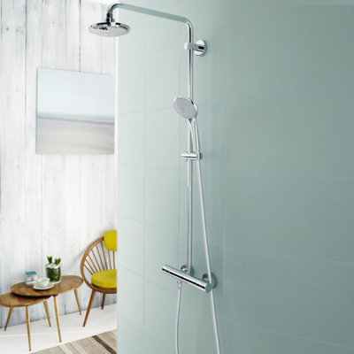 Grohe 27296 Euphoria Bar Shower Mixer, Overhead Rigid Rail Kit & Hand ...