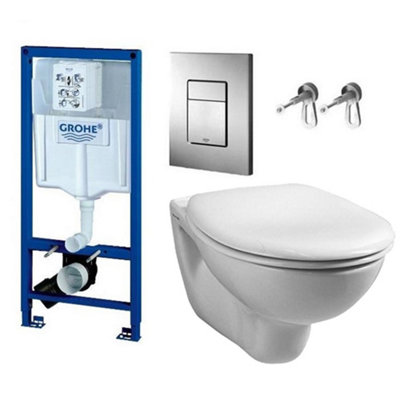 Grohe 38528 Rapid 1.13m Dual Flush Cistern Frame 38732 Cosmo Plate ...