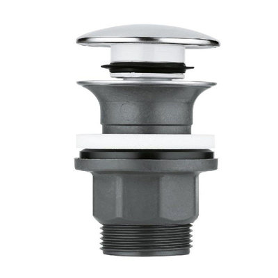 Grohe 40824 Clicker Pop Up Waste Set With Push-Open Plug Chrome Slotted ...