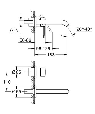 Grohe ESSENCE Single lever 2 hole Basin Mixer M-size, Hard Graphite ...