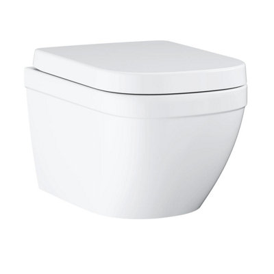 GROHE EURO Rimless Wall Hung Toilet WC Pan with GROHE 1.13m Concealed ...
