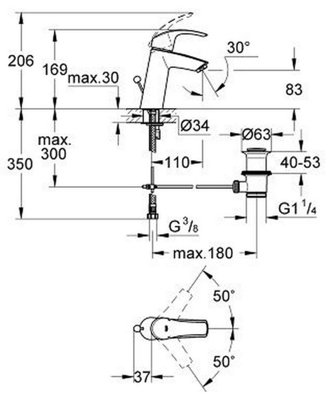 Grohe Eurosmart Basin mixer 1/2" M-Size, Chrome (23322001)