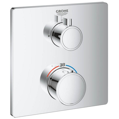 Grohe Grohtherm Thermostatic Shower Mixer For 2 Outlets With Integrated ...