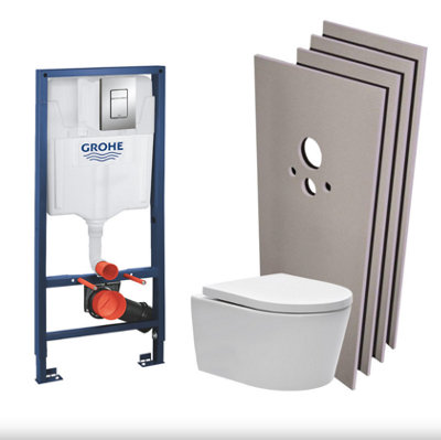 Grohe Toilet Set Rapid SL + SAT Rimless toilet, invisible fixings ...