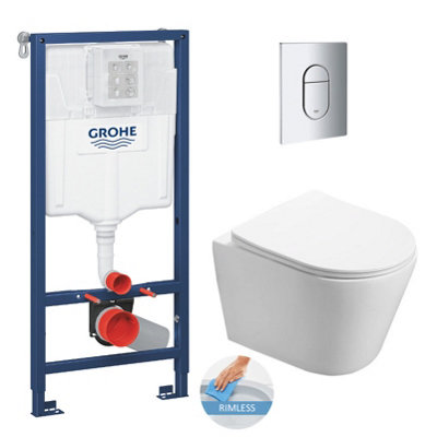 Grohe Toilet Set Rapid SL Support frame + Infinitio rimless toilet ...