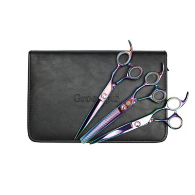 Groomers Rainbow 3 Piece Dog Grooming Scissor Gift Set - Stainless ...
