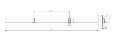 GROOVE - handle - total length 360mm - light brushed gold