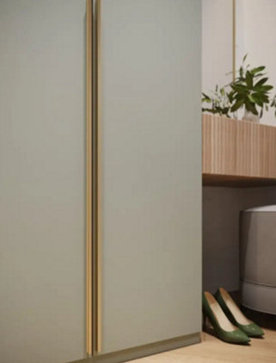 GROOVE - long handle - total length 1200mm - light brushed gold