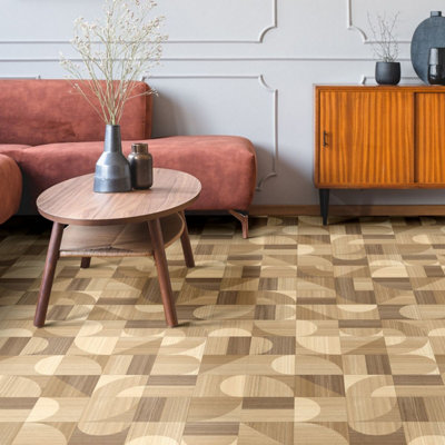 Groovy Brown Wood Effect Vinyl Flooring For Kitchen, Bathroom ...