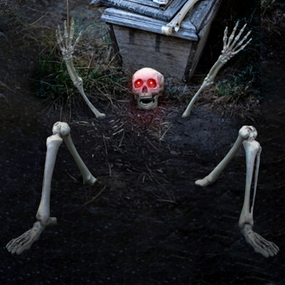 Ground Breaking Skeleton Prop with Light Up Eyes- Pack of 12