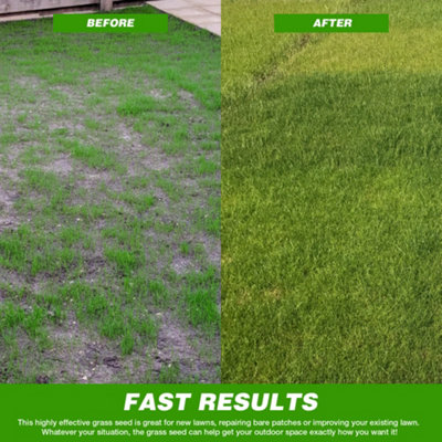 GroundMaster 10kg Hard Wearing Tough Garden Premium Back Lawn Grass ...