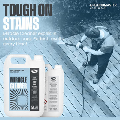 GROUNDMASTER 4 x 5L Miracle Patio Cleaner High Performance Decking ...