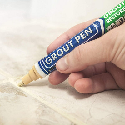 Grout Pen - Designed for restoring tile grout in bathrooms & kitchens ...