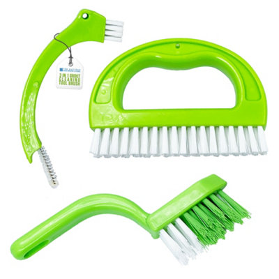 Grout & Tile Cleaning Brush Set 3 in 1 Tool for Cleaning Bathroom Tiles ...