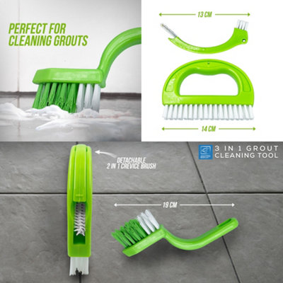 Grout & Tile Cleaning Brush Set 3 in 1 Tool for Cleaning Bathroom Tiles ...