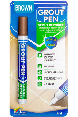 Grout White Pen - Revives & Restores Tile Water-Based 7ml