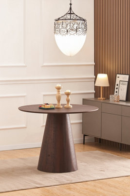 GROVE ROUND 6 SEATER DINING TABLE 120CM - WALNUT