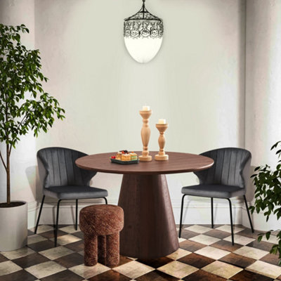 GROVE ROUND 6 SEATER DINING TABLE 120CM - WALNUT