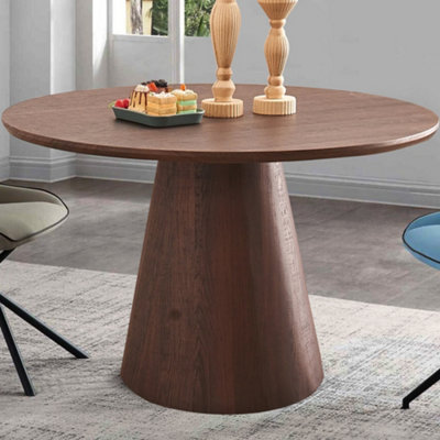 GROVE ROUND 6 SEATER DINING TABLE 120CM - WALNUT